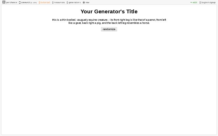 Minimal ― Perchance Generator