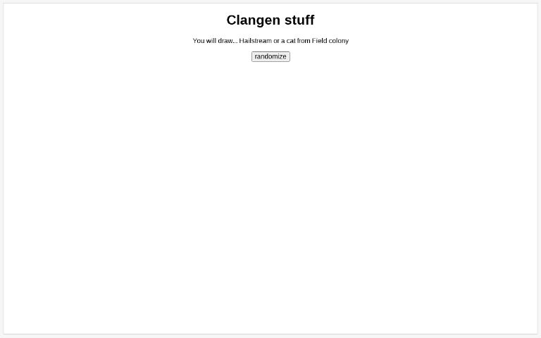 Clangen stuff ― Perchance Generator
