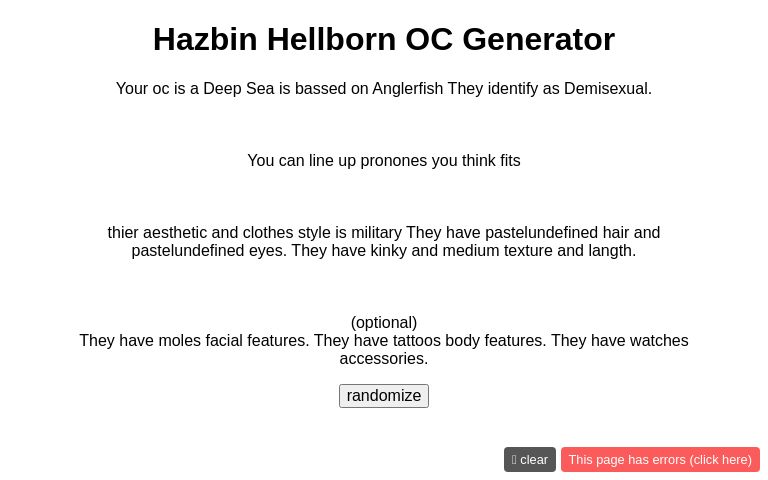 Hazbin Hellborn OC Generator