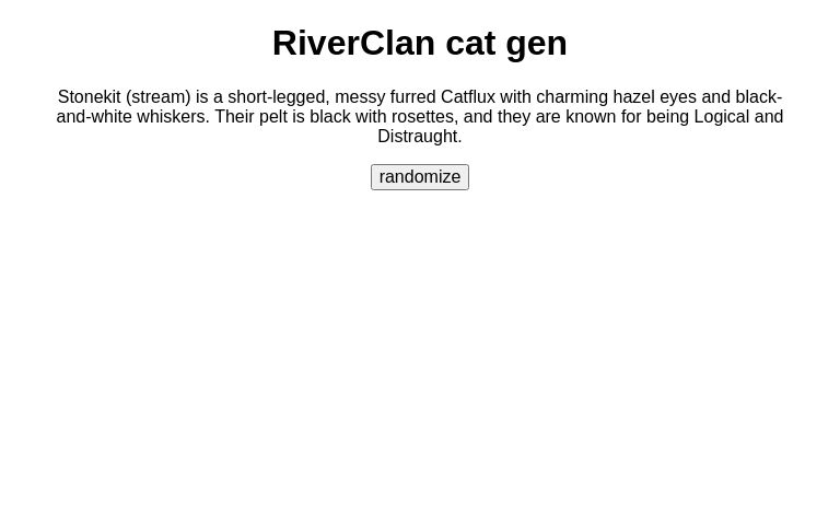 RiverClan cat gen