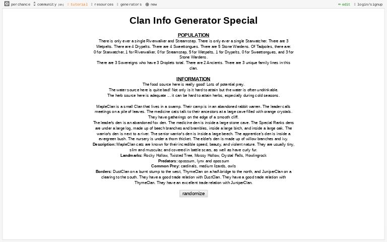 Clan Info Generator Special