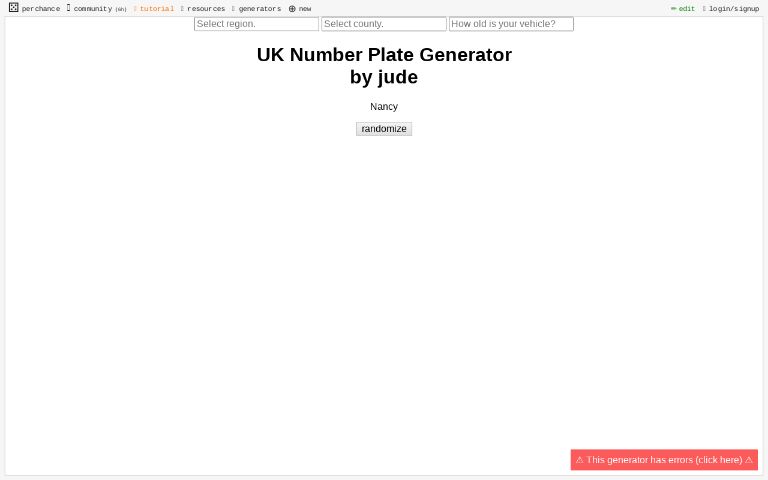 UK Number Plate Generatorby jude