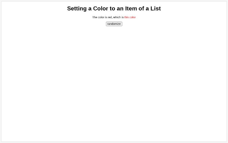 Setting a Color to an Item of a List ― Perchance Generator