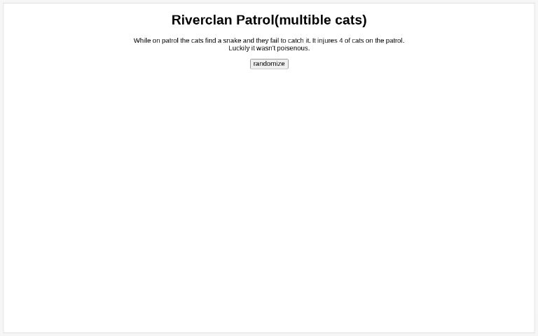 Riverclan Patrol(multible cats) ― Perchance Generator
