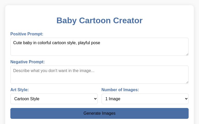 Baby Cartoon Creator ― Perchance Generator