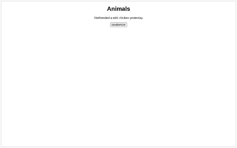 Animals ― Perchance Generator