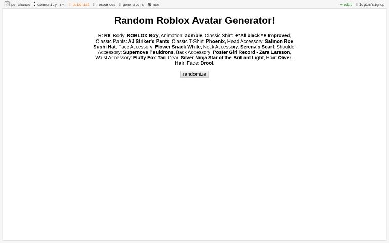 Random Roblox Avatar Generator!
