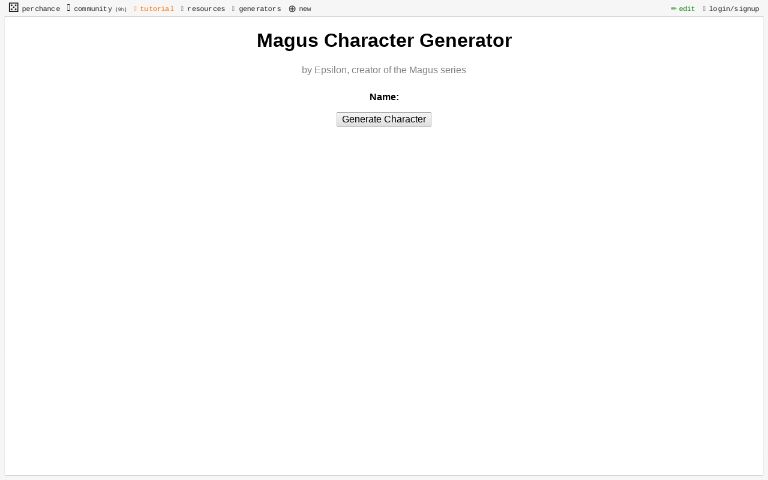 Magus Character Generator