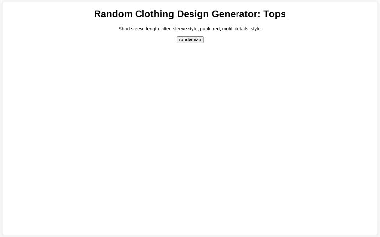Random Clothing Design Generator: Tops
