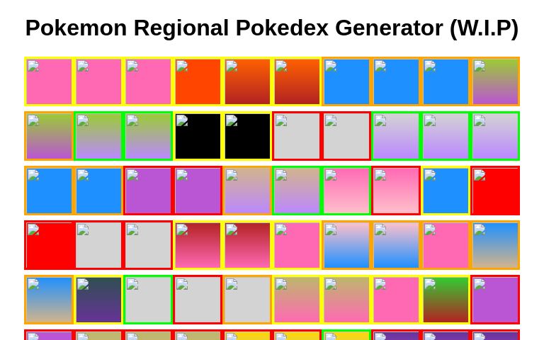 Pokemon Regional Pokedex Generator (W.I.P)