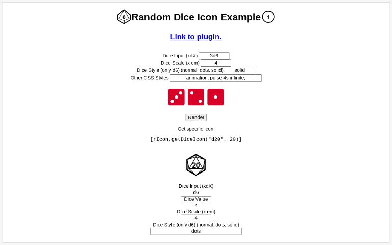 Random Dice Icon Example ― Perchance Generator