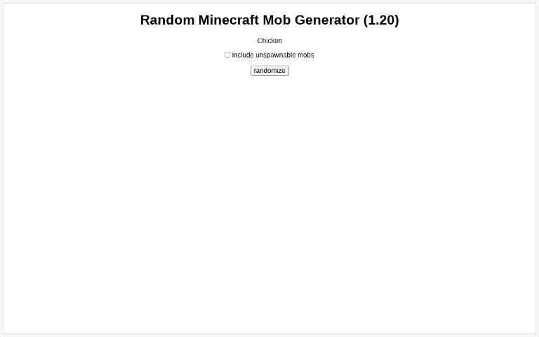 Random Minecraft Mob Generator (1.20)