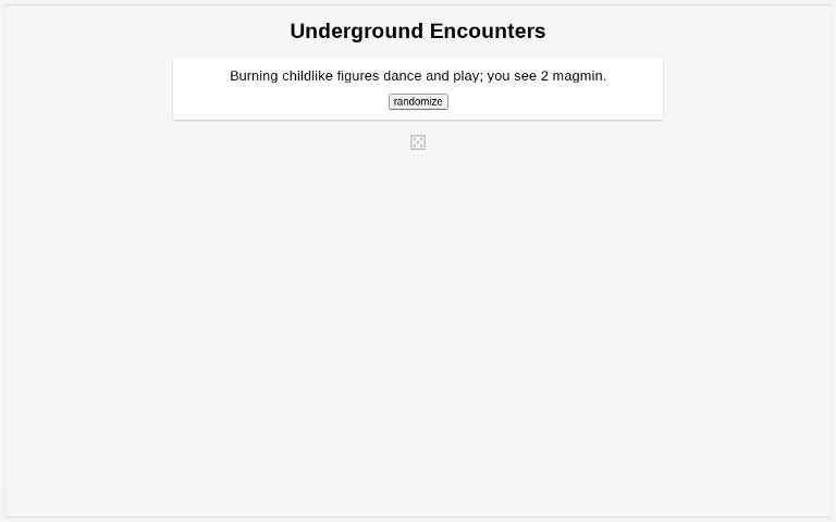 Underground Encounters ― Perchance Generator