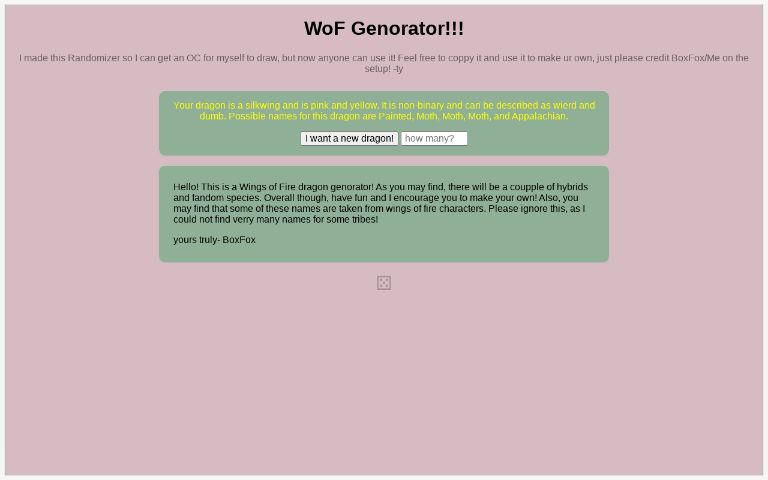 WoF Genorator!!! ― Perchance Generator