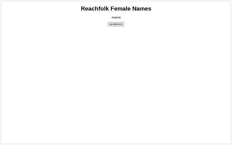 Reachfolk Female Names ― Perchance Generator