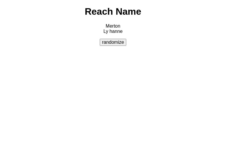 Reach Name ― Perchance Generator