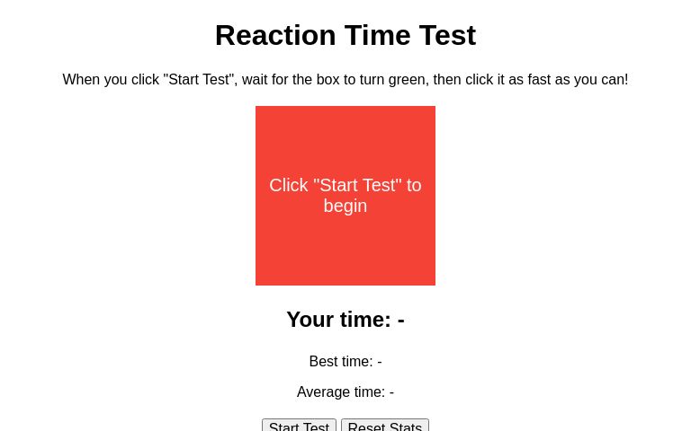 Reaction Time Test ― Perchance Generator