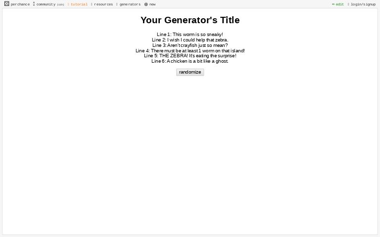 Readable Multi Line Output Example ― Perchance Generator