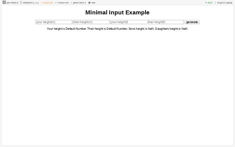 Minimal Input Example ― Perchance Generator
