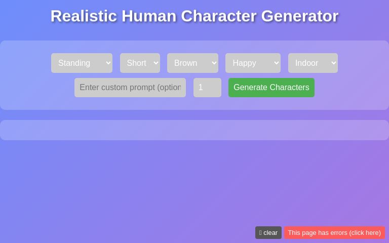 Realistic Human Character Generator