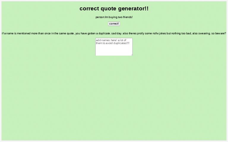 correct quote generator!!