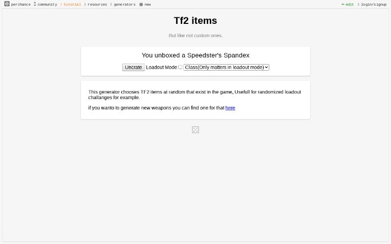 Tf2 items ― Perchance Generator