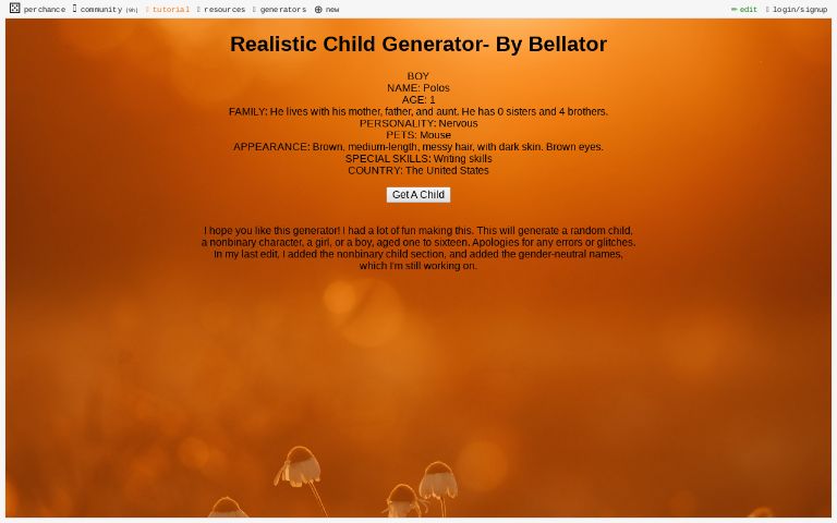 Realistic Child Generator- By Bellator