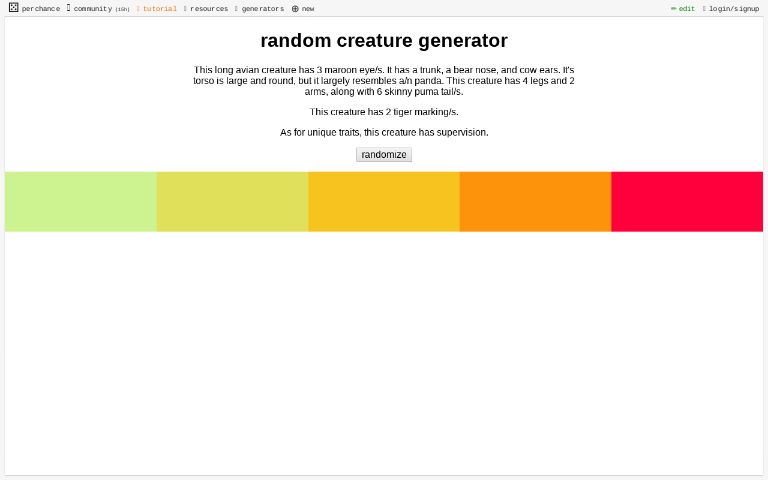 random creature generator