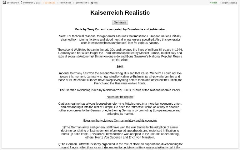 Kaiserreich Realistic ― Perchance Generator