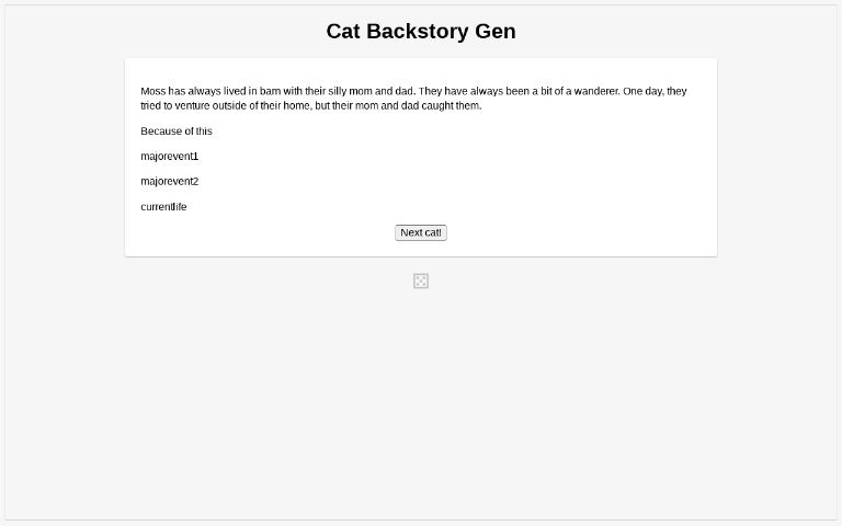 Cat Backstory Gen