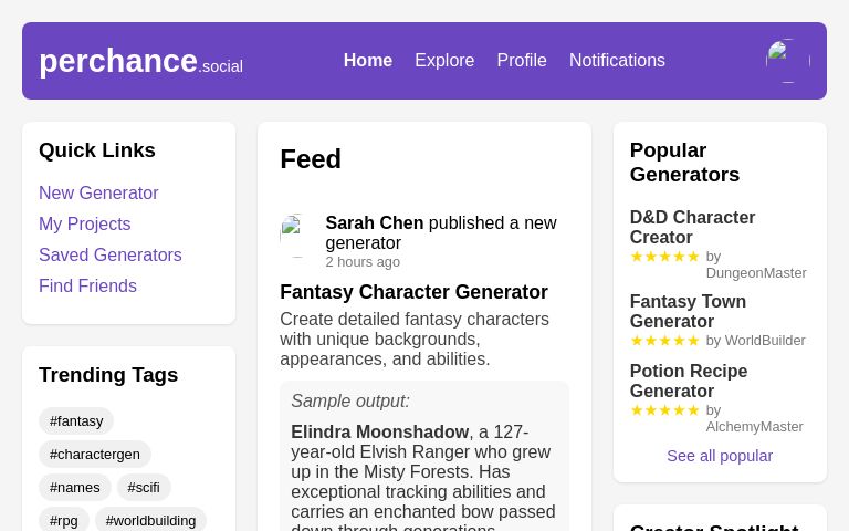 perchance.social ― Perchance Generator