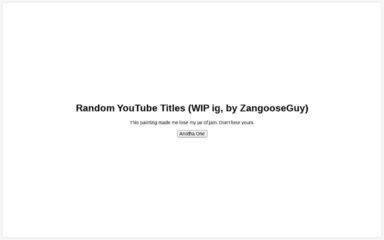 Random YouTube Titles (WIP ig, by ZangooseGuy) ― Perchance Generator