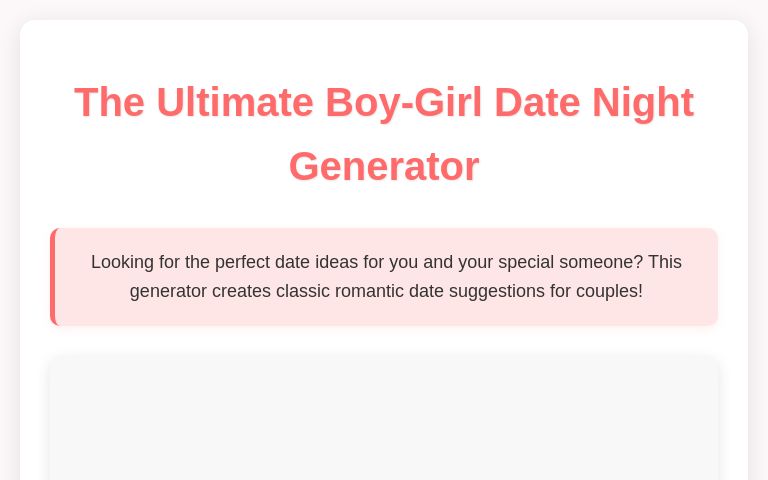 The Ultimate Boy-Girl Date Night Generator