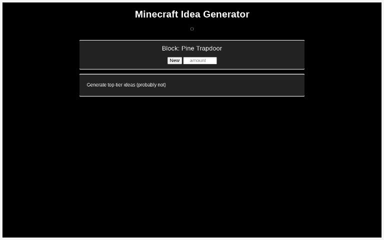 Minecraft Idea Generator