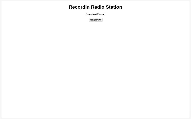 Recordin Radio Station ― Perchance Generator