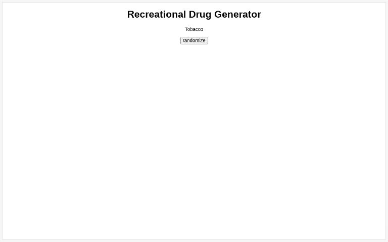Recreational Drug Generator