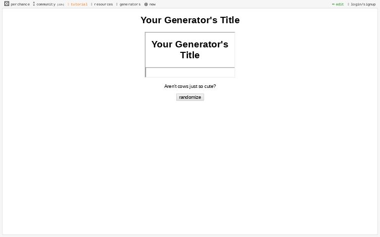 Minimal ― Perchance Generator