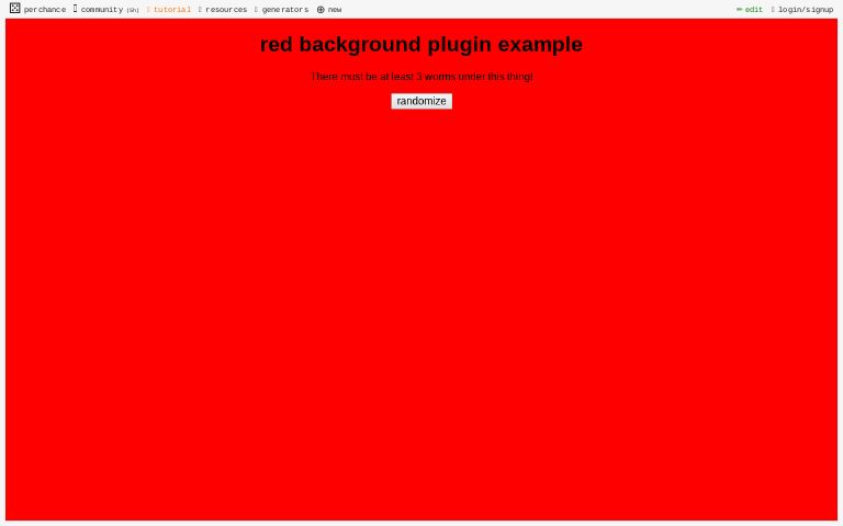 red background plugin example