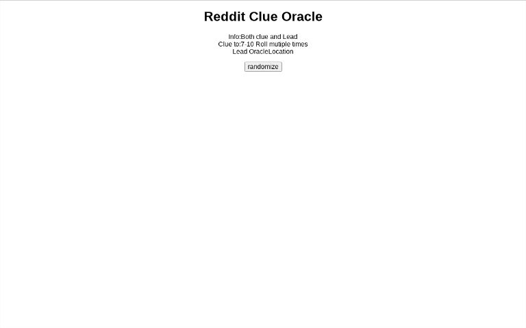 Reddit Clue Oracle ― Perchance Generator