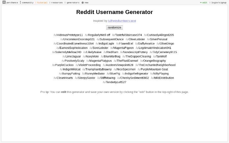 Reddit Username Generator