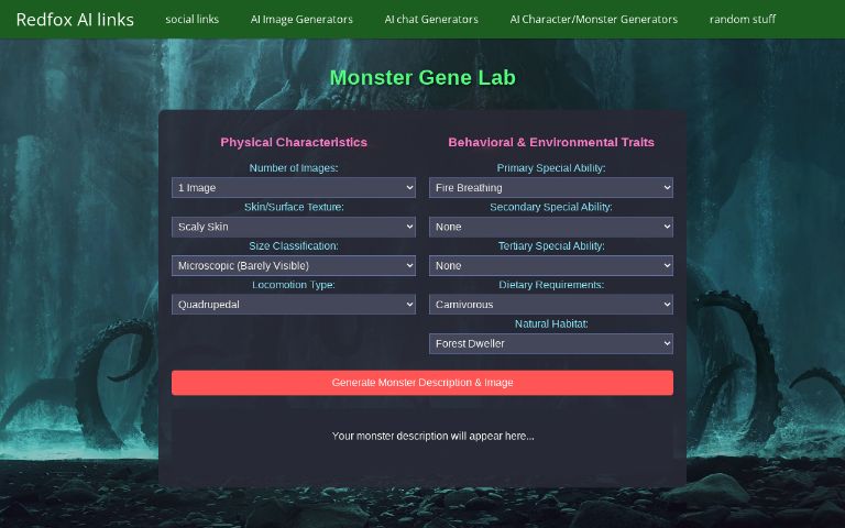 Monster Gene Lab ― Perchance Generator