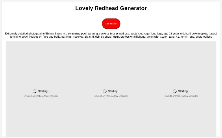 Ai Redhead Girl Generator Free No Sign Up No Limits