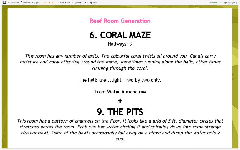 Reef Room Generation