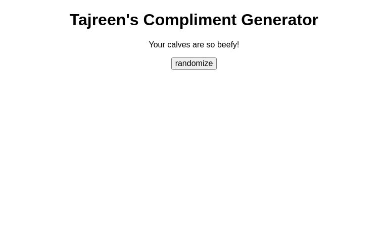 Tajreen's Compliment Generator