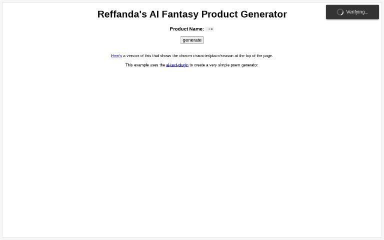 Reffanda's AI Fantasy Product Generator