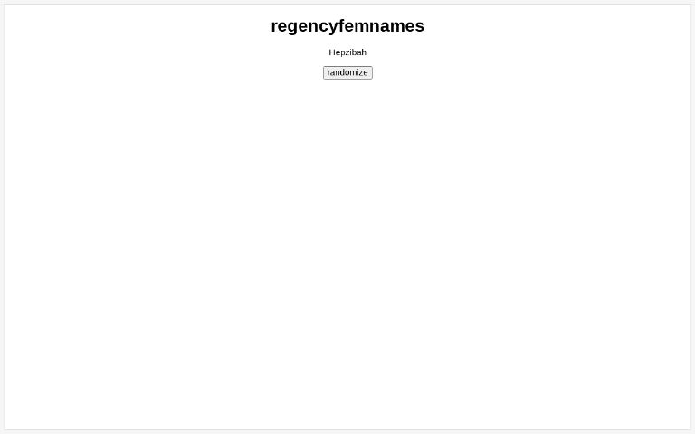 regencyfemnames ― Perchance Generator
