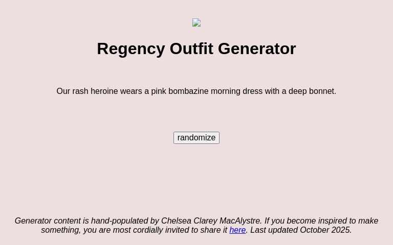 Regency Outfit Generator