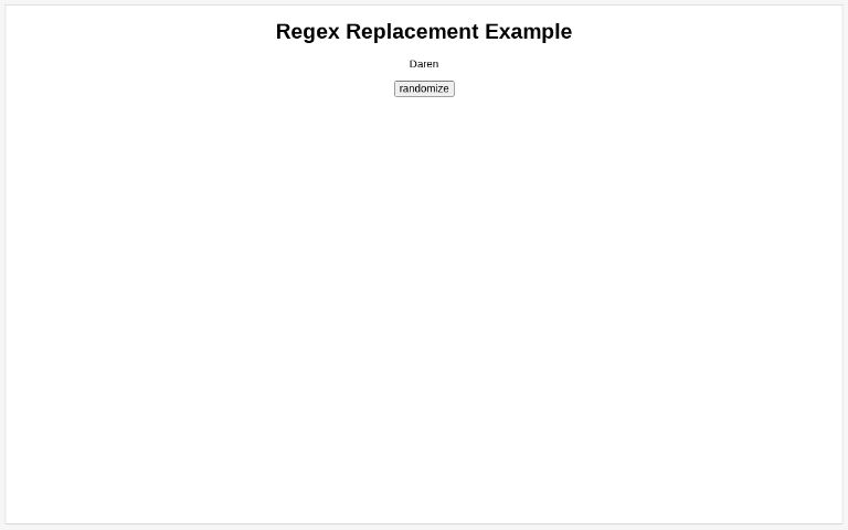 Regex Replacement Example ― Perchance Generator