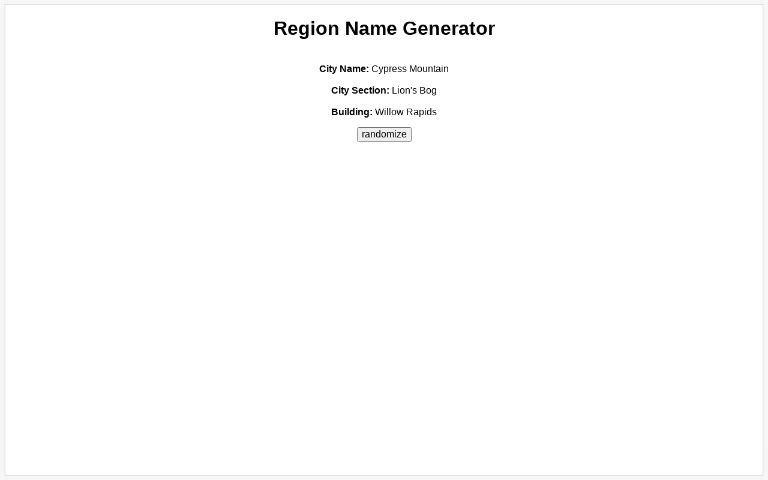 Region Name Generator