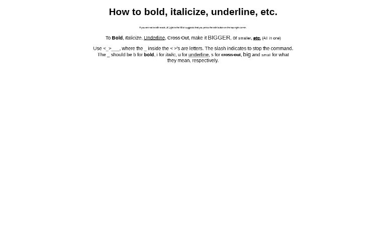How to bold, italicize, underline, etc. ― Perchance Generator